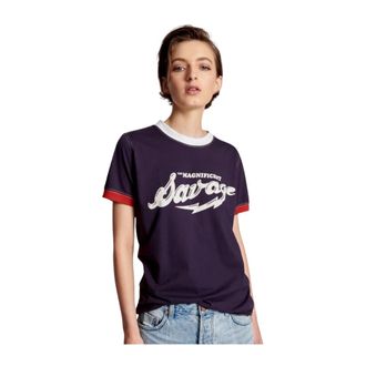 One Teaspoon Dunkelblauer Savage T-shirt - - Tops - Damen - Mehrfarbig - XS