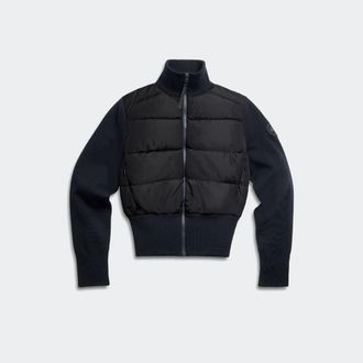 Canada Goose HyBridge Strickjacke mit breiter Steppung und Tonal Disc (Weiblich, Nocturne, L)