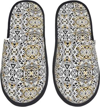 Generic L&eacute;g&egrave;re Pantoufles Art g&eacute;om&eacute;trique Chausson Maison Chaud Chaussons en Feutre pour Homme Adulte Femme L