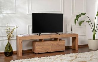 Dmora TV-M&ouml;bel Govone 180x31,3x50 cm Braun 2 B&ouml;den 3 F&auml;cher