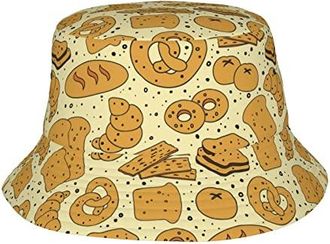 Generic Imprimé Chapeau de Plage Pointe de Pain Croissant Chapeaux de Visière Anti-UV Extérieur Casquette pour Filles Camping Golf