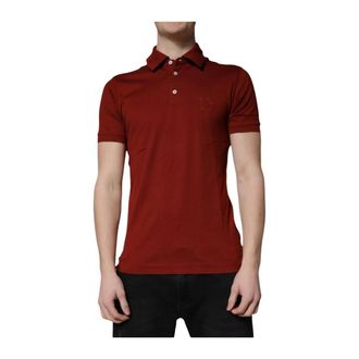 Dolce & Gabbana Polo Col Logo - Homme - Tops - Rouge - Taille: XS