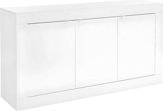 Vente-Unique Vente-Unique - Buffet blanc laqu&eacute; brillant 3 portes - Dimensions L160 x P42 x H85,8 cm - Panneau de particules de qualit&eacute; - Fabrication italienne