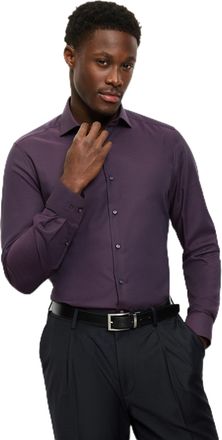 Olymp Herren Oberhemd Langarm 200784,Einfarbig,Level 5 Body fit (15.05.2015 - F16),Royal Kent,aubergine 98,44