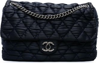Chanel Hobo Bags - Extra Large CC Quilted Satin Single Flap - Gr. unisize - in Blau - für Damen