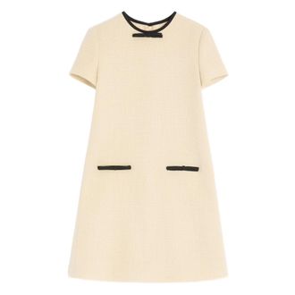 Valentino Bow-embellished Tweed Dress