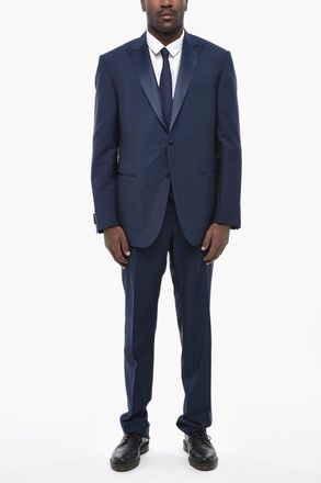 Corneliani CODE Dreiteiliger Anzug aus Mohair-Mischung mit Spitzrevers Corneliani