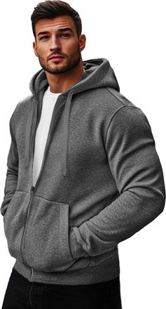 OZONEE Herren Hoodie Sweatjacke Kapuzenpullover Sweatshirt Farbvarianten Kapuzenjacke Kapuzenpulli mit Rei&szlig;verschluss Langarm Sport Style Casual Fitness Trai