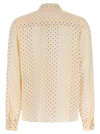 Valentino Garavani Multicolor Star-Print Silk Shirt - Cream