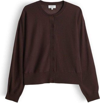 OPUS Strickjacke Feinstrickjacke aus Viskose Mix mit leichtem Fall Lockere Passform, Knopfleiste mit Strickb&uuml;ndchen