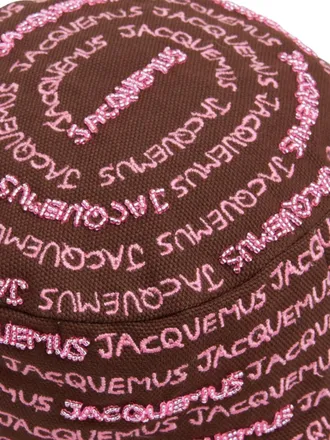 Jacquemus Womens Le Bob Bordado Logo Bucket Hat Brown Accessories > Beanies &