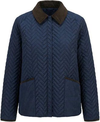 Ulla Popken Steppjacke HYPRAR Steppjacke wasserabweisend Cordkragen