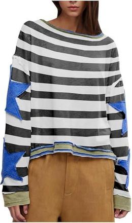 Generic Pull Capuche Femme Hoodie Fermeture Eclair Femme Sweat Femme sans Capuche avec Fermeture Eclair Pull Ray&eacute; Multicolore Femme Blouse Blanche Chic Veste 