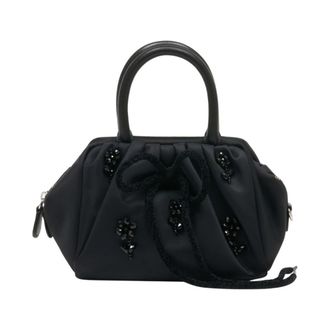 Simone Rocha Verzierte Mini-Tasche mit gerafftem Griff oben - - Bags - Damen - Schwarzk - ONE SIZE