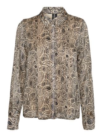 Vero Moda Damen Vmevi L/S Shirt Wvn Btq, Nomad/Aop:evi, XS