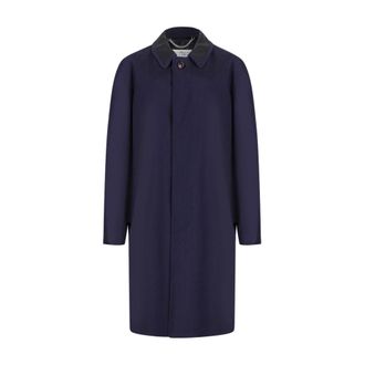 Maison Margiela Einreihiger Wollmantel - - Coats - Damen - Blau - S