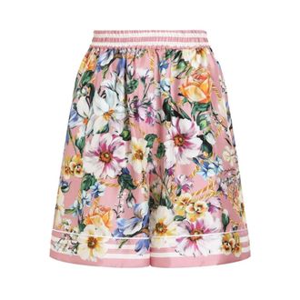Dolce & Gabbana Rosa Shorts mit elastischem Bund und Paspeldetails - - Shorts - Damen - Rosa - XS