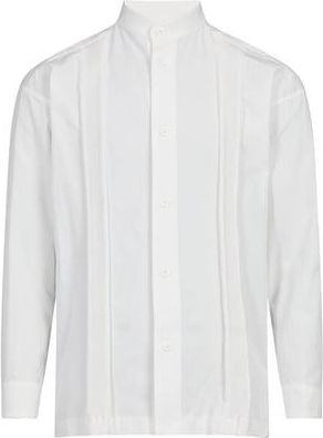 Issey Miyake Chemise droite col rond unie