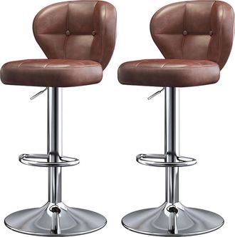 Generic Moderne Barhocker, 2Er-Set, Drehbar, mit R&uuml;ckenlehne, Metallgestell, Gepolstert, f&uuml;r K&uuml;cheninseln, 62-82 cm