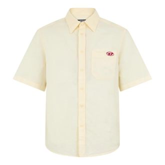 Diesel Leichtes Kurzarmhemd - - Shirts - Herren - Beige - XS