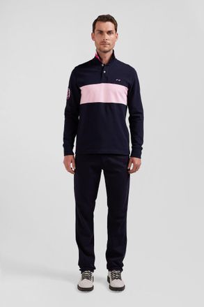 Eden Park Polo Manches Longues En Piqu&eacute; Coton Rose Broderie 10 Manche Coupe Regular