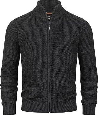 Indicode Hommes INLayton Cardigan | Gilet à col Montant Raven M