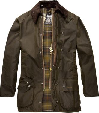 Barbour Wachsjacke Beaufort mit Cord-Kragen in