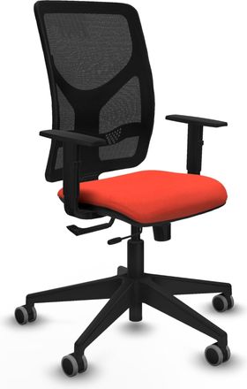 Piqueras y Crespo Schreibtischstuhl mit Rollen aus Parkett, mit 1D-Armen, h&ouml;henverstellbare Lendenwirbelst&uuml;tze, ausgestattet mit Syncro/Traslack und Schneideschaum, Sch