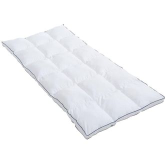 Vente-Unique Surconfort de matelas anti-acariens 1 place - 90x 190 cm - Enveloppe satin 120 fils/cm2 - garnissage 1000gr/m2 - Blanc passepoil bleu - prestigia de