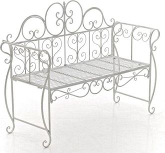 Clp Banc de jardin en métal finement décoré disponible en différentes couleurs colore : Blanc