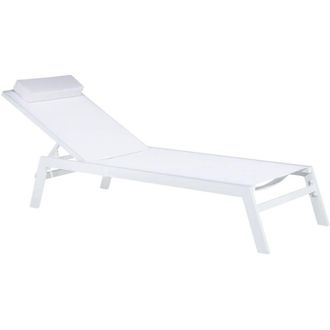 Beliani Beliani - Chaise Longue de Jardin en Aluminium et Textile Blanc Style Industriel Catania