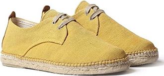 Toni Pons Espadrille &agrave; Lacets pour Hommes en Tissu de Coton - Dixon - Jaune, 40 EU
