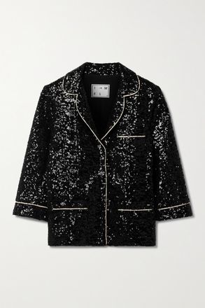 In The Mood For Love Sofia Jacke Aus T&uuml;ll Mit Pailletten - Schwarz