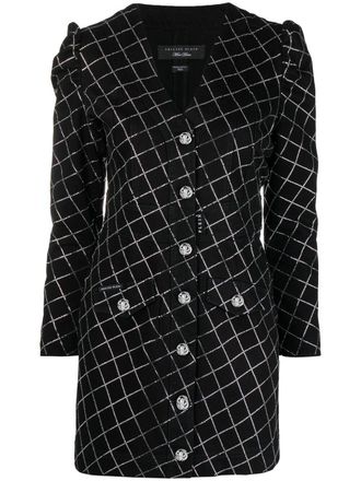 Philipp Plein robe en jean &agrave; ornements en cristal - Noir