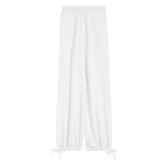 Max Mara Weit geschnittene Baumwollhose - - Trousers - Damen - Wei&szlig; - S