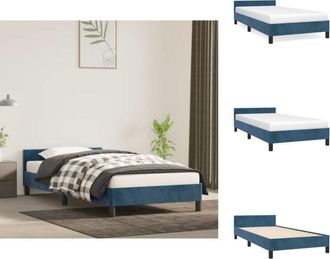 vidaXL Bettgestell ohne Matratze Dunkelblau 100x200 cm Samt - Samtbettwäsche - Doppelbett - Boxspringbett - Bettsofa - Lattenrost