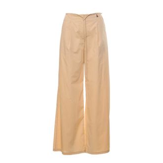 Patrizia Pepe Femme, Pantalons, Beige, Taille: 36 FR Pantalon Palazzo Taille Basse