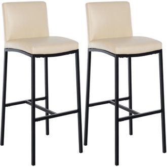 Clp 2er Set Barhocker Freeport creme Kunstleder