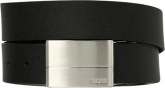 HUGO BOSS Homme, Accessoires, Noir, Taille: ONE Size Ceinture en cuir élégante avec boucle en métal