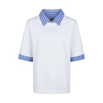 N&deg;21 T-shirt Effetto Camicia - - Tops - Damen - Wei&szlig; - M