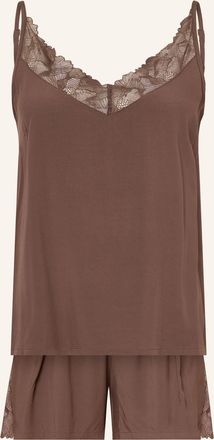 Schiesser Shorty-Schlafanzug Modern Lace braun