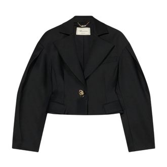 Blumarine Blazer mit Ballon&auml;rmeln - - Jackets - Damen - Schwarzk - XS