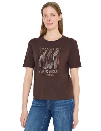 Cecil T-Shirt mit Frontprint Macchiato Brown XXL