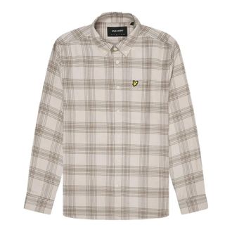 Lyle & Scott Tonal Check Langarm-Flanellhemd in Beige