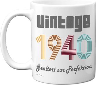 Stuff4 85. Geburtstagsgeschenke - Vintage 1940 Gealtert zur Perfektion Tasse - Geburtstag Retro Tasse für Männer und Frauen, 325 ml Premium-Keramiktasse, Spü