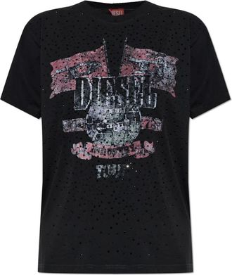 Diesel Femme, Tops, Noir, Taille: 38 FR T-shirt T-Marly