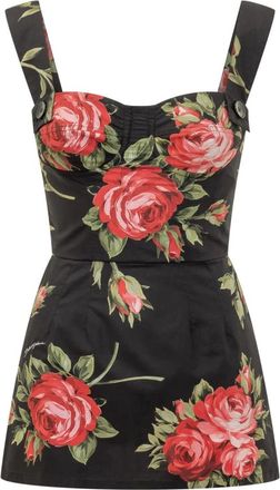 Dolce & Gabbana Femme, Tops, Multicolore, Taille: 36 FR Mini-robe florale &agrave; bretelles boutonn&eacute;es