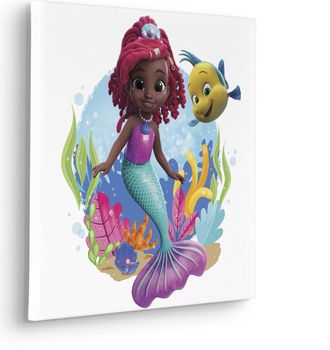 Komar Keilrahmenbild - Disney Ariel Baby Mermaid - Gr&ouml;&szlig;e: 40 x 40 cm - Leinwandbild, Kinderzimmer, Bunt