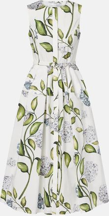 Oscar De La Renta Midikleid Porcelain Flower aus Popeline