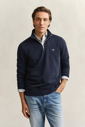GANT Herren Shield Sweatshirt mit halblangem Rei&szlig;verschluss (XXXL) EVENING Blau
